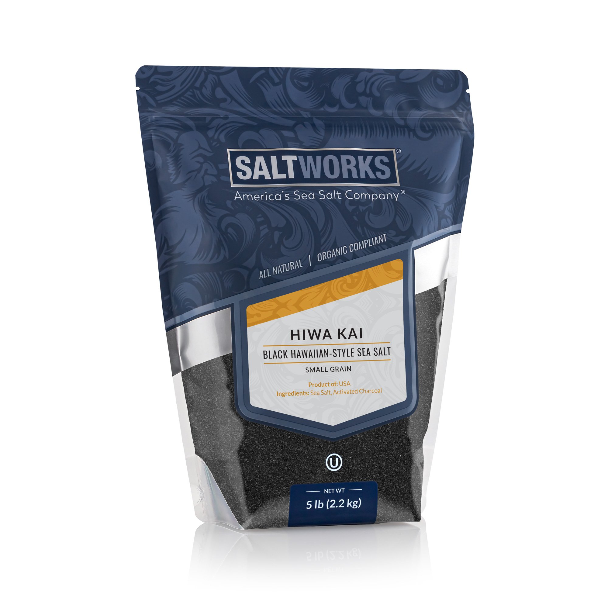 Hiwa Kai Black Hawaiian-Style Sea Salt Bulk (Small Grain) - 5 lb Bag ...